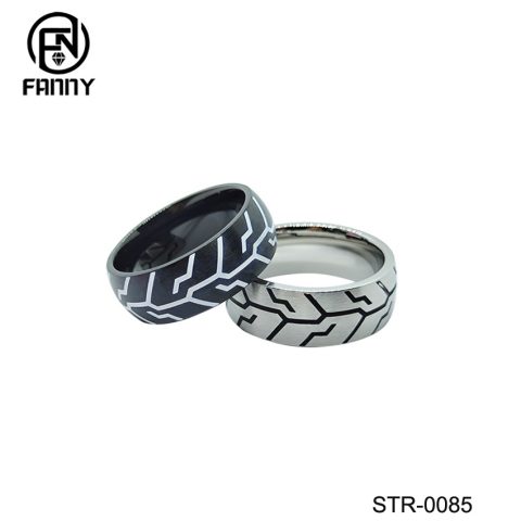 Simple Stainless Steel Corrosion Pattern Wedding Ring | OEM Jewelry ...